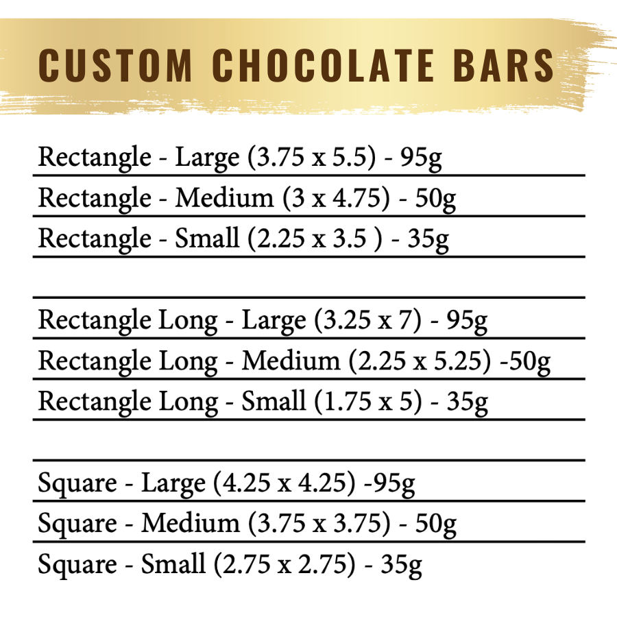 Custom Chocolate Bar: Medium (50g) – Succulent Chocolates and Sweets